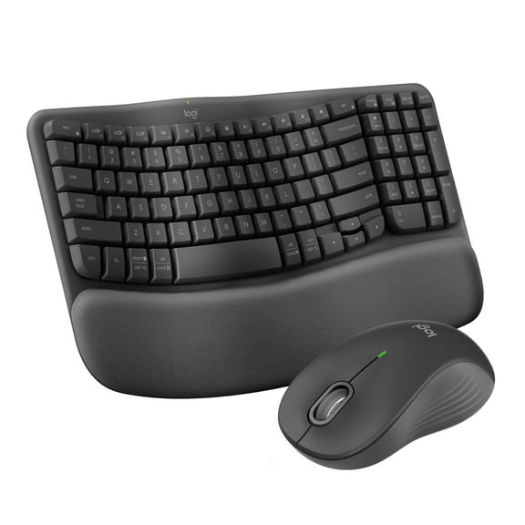Logitech MK550 Ergonomic Wireless Wave Keyboard and Mouse Combo with ...
