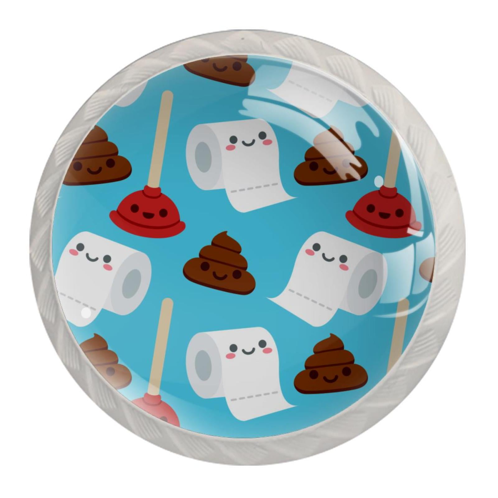 4 Pcs Toilet Poop Paper Knobs for Kitchen Cabinet Cupboard Dresser ...