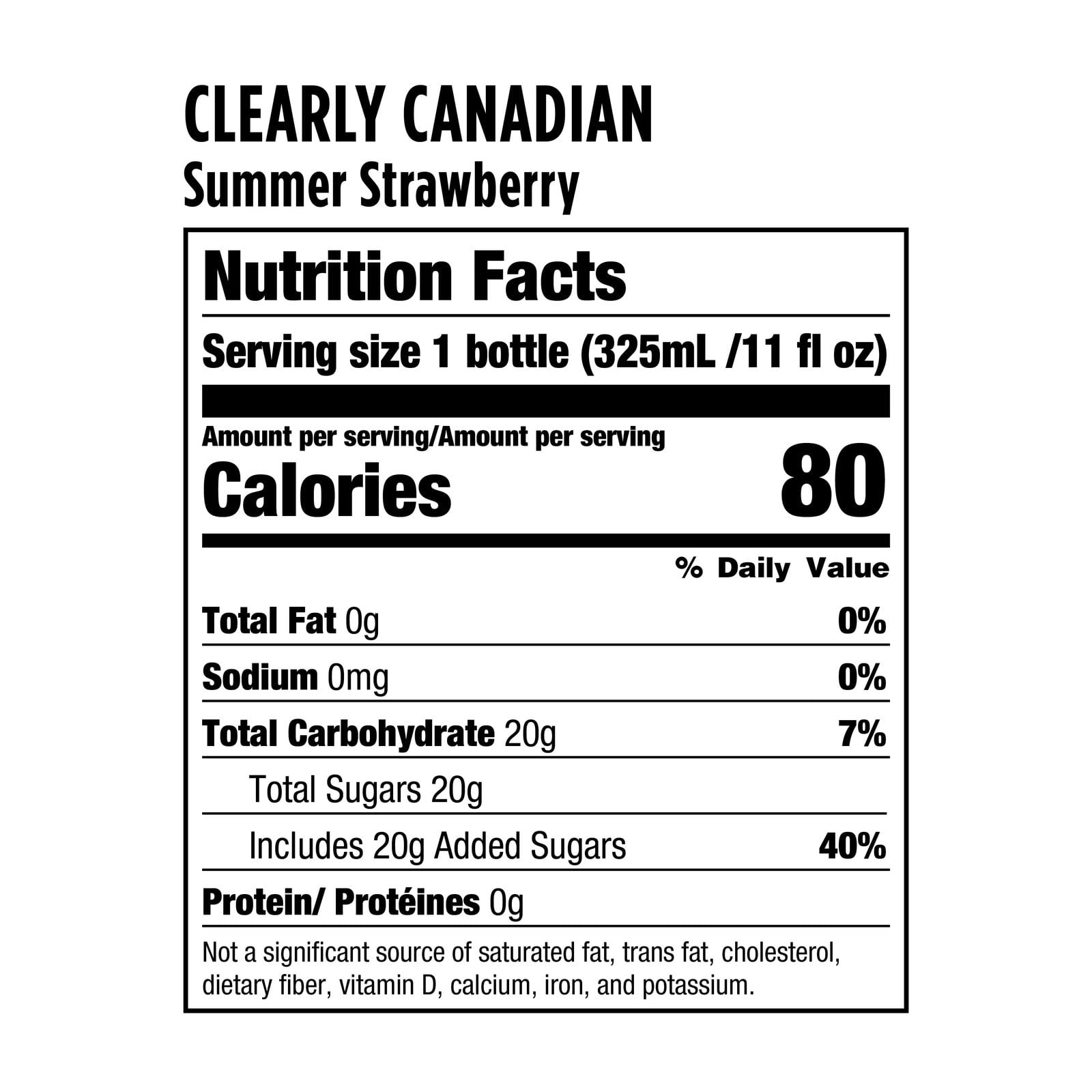 Clearly Canadian Nutrition Facts