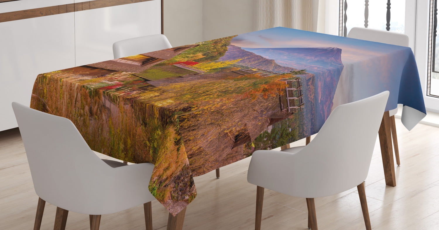 Fuji Tablecloth, Japanese Landscape with an Old Village Natural Rural ...
