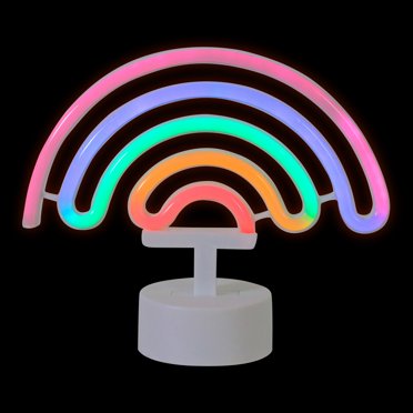 11" Battery Operated Neon Style LED Pink Unicorn Table Light - Walmart.com