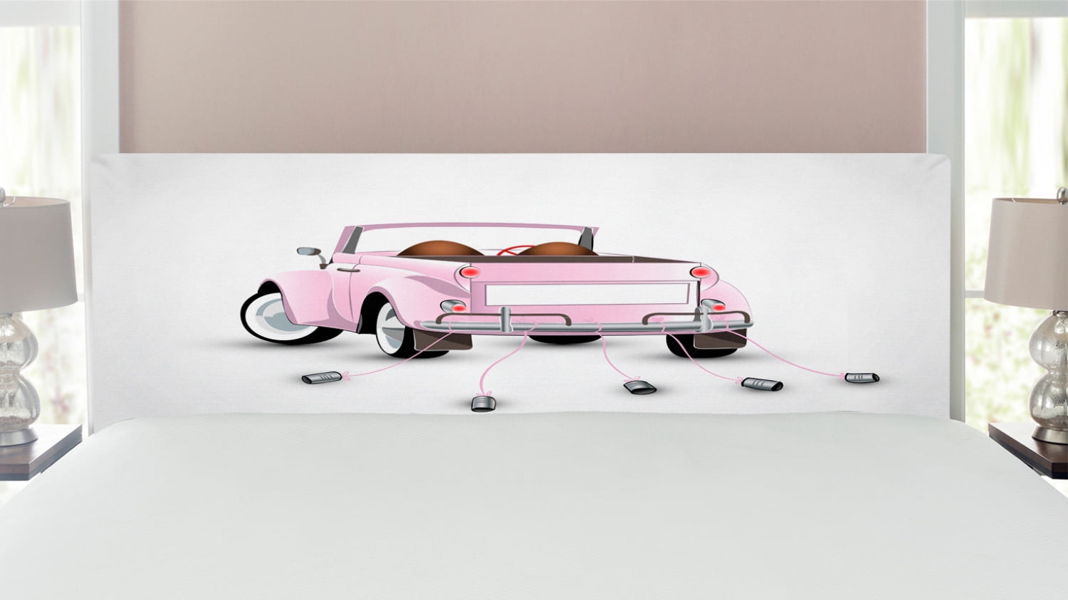 Cars Headboard, Just Married Themed Open Roof Top Car Love for Bride ...