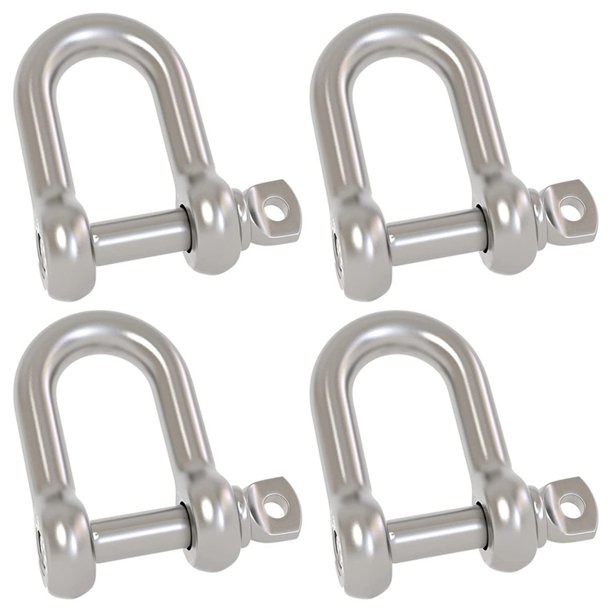 4 Pcs 5/16 Inch 8mm Screw Pin Anchor Shackle 304 Stainless Steel D Ring ...