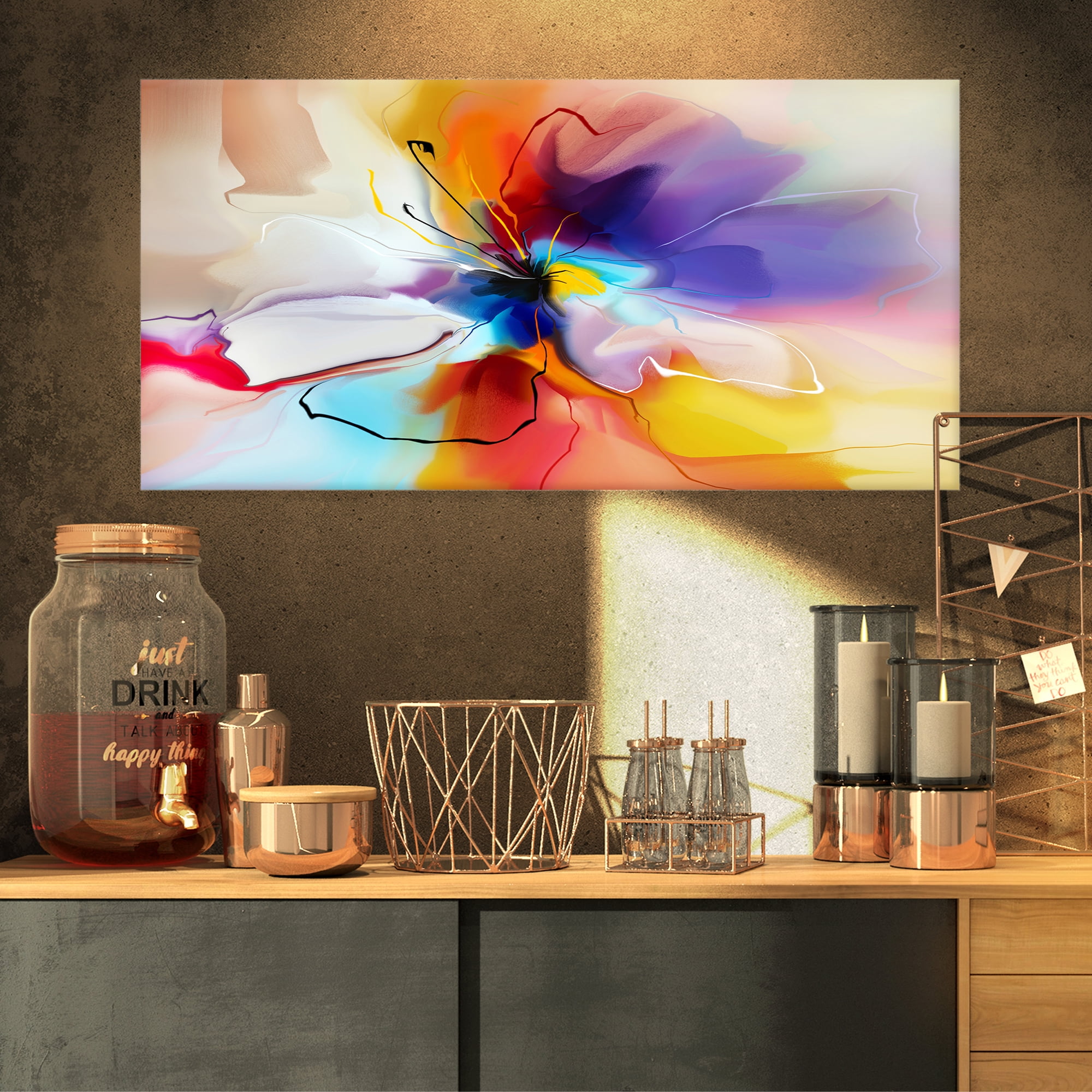 Click here for Designart Creative Flower In Multiple Colors - Lar... prices