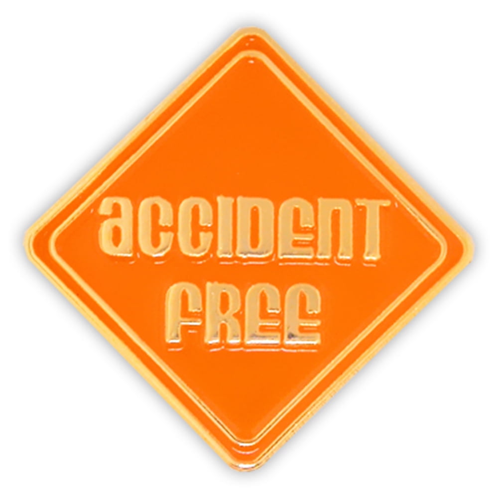 Orange Accident Free Safety Sign Enamel lapel Pin - Walmart.com