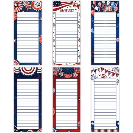 6 Pieces 4th of July Magnetic Notepads Independence Day to-Do List ...