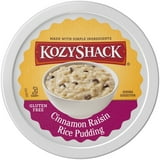 Kozy Shack Gluten Free Cinnamon Raisin Rice Pudding, Kosher, 22 oz Tub ...