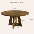 47-Inch Round Large Dining Table, Wooden Kitchen Table for 4, Farmhouse ...