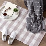 Dusty Lilac & White Buffalo Check Rag Rug 26x40 inch - Walmart.com