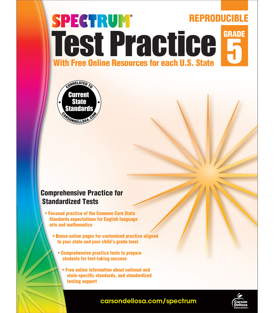 Spectrum Grade 5 Test Practice Workbook 5th Grade Math And Language