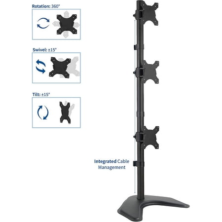 VIVO Triple LCD Monitor Height Adjustable Desk Mount Stand for 3 ...