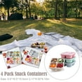 Snack Containers Divided Bento Snack Box 4 Compartments Reusable= H8I7 ...