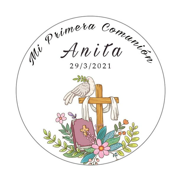 Pegatina de Mi Primera comunión para niño y niña, etiquetas de recuerdo ...