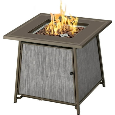 Aoxun 44" Outdoor Gas Fire Pit Table 60,000 BTU with Storage, Propane ...