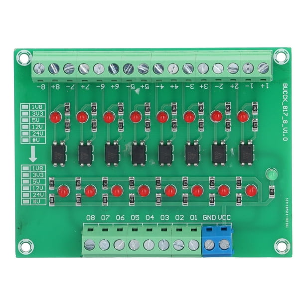 Optical Isolation Module 24V to 5V 8 Channel Optocoupler PLC Signal ...