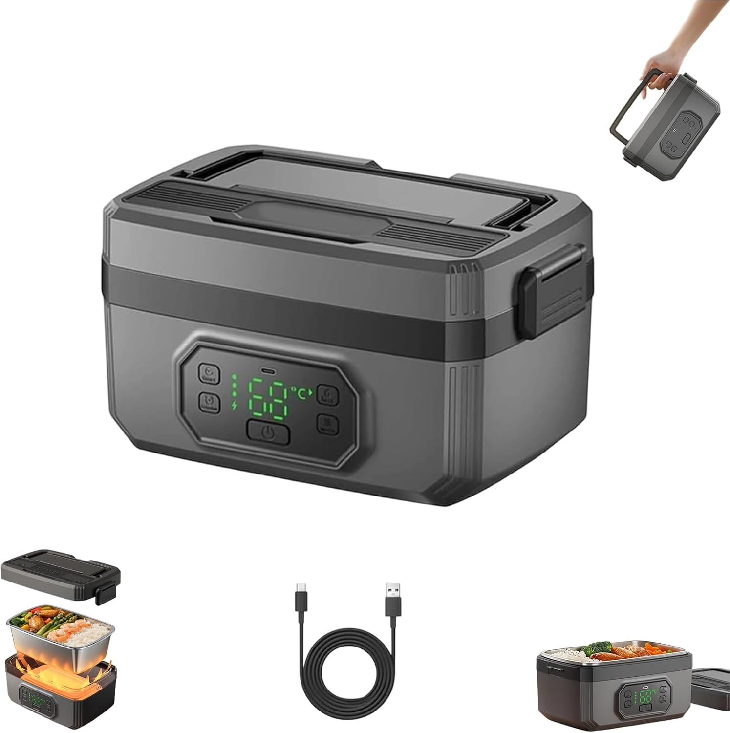 Pro 2.0, Cordless Electric Lunch Box 1.2L/1.6L, Portable Automatic ...