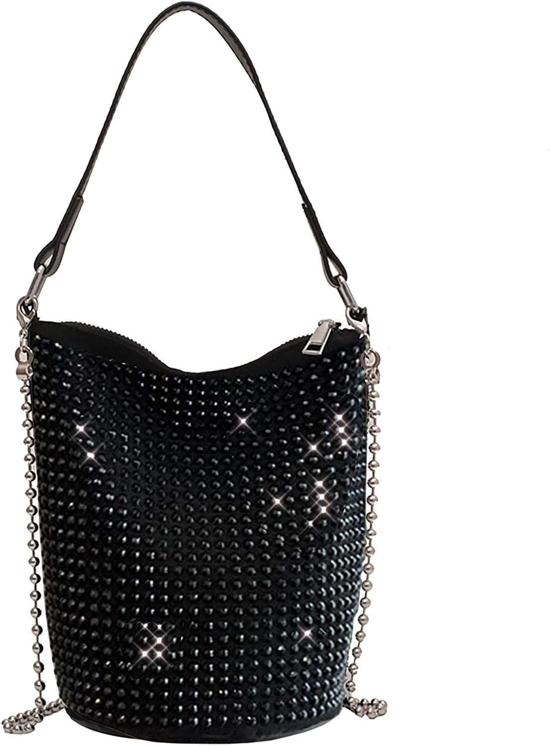 CoCopeanut Women Chic Rhinestone Evening Purse Small Bucket Hobo Bag ...