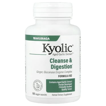 Kyolic Aged Garlic Extract Candida Cleanse and Digestion Formula 102 ...