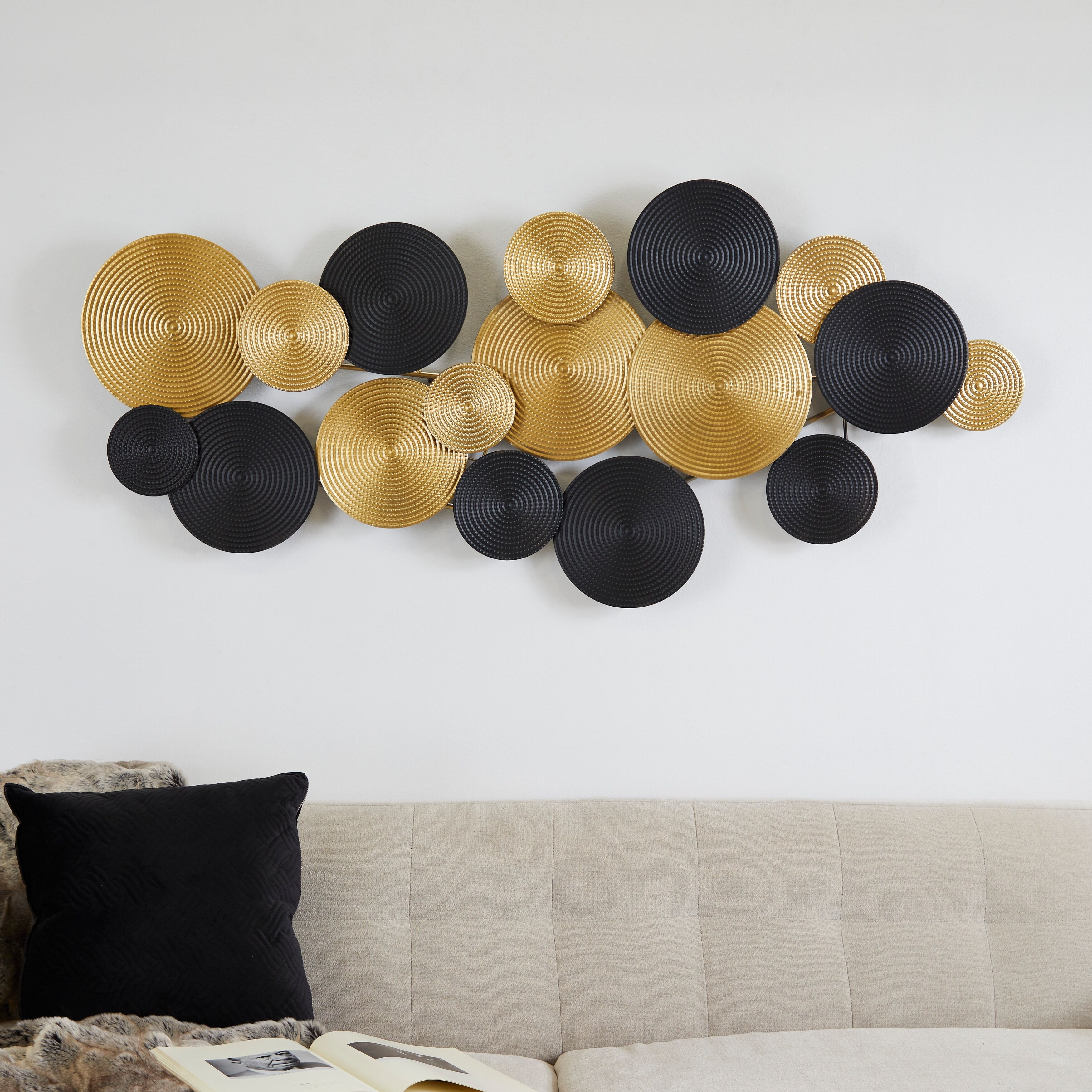 CosmoLiving by Cosmopolitan Gold Iron Contemporary Wall Decor 24 x 49 x ...