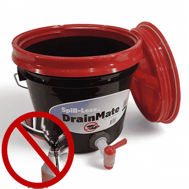 Oil Drain Pan/Oil Drain Container, 14 Quart - Sealed Lid for Easy ...