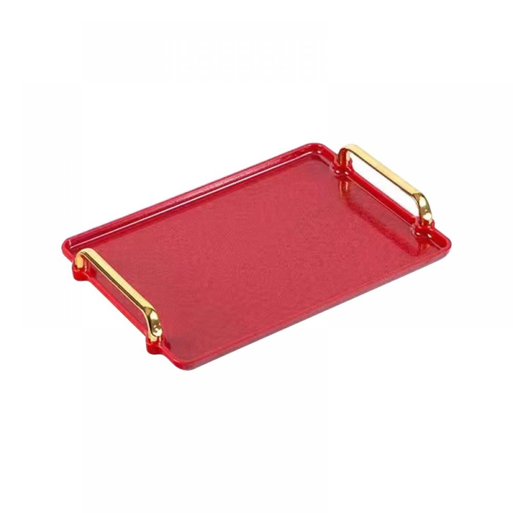 Serving Trays, Rectangular Plastic Serving Tray Non Slip ,Dinner Drinks ...