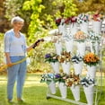 Simin2 Packs Commercial Flower Display Stand - White 4-Tier Movable ...