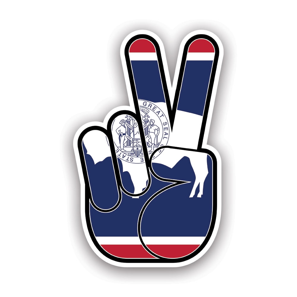 Wyoming State Shaped Peace Sign Sticker Decal - Self Adhesive Vinyl ...