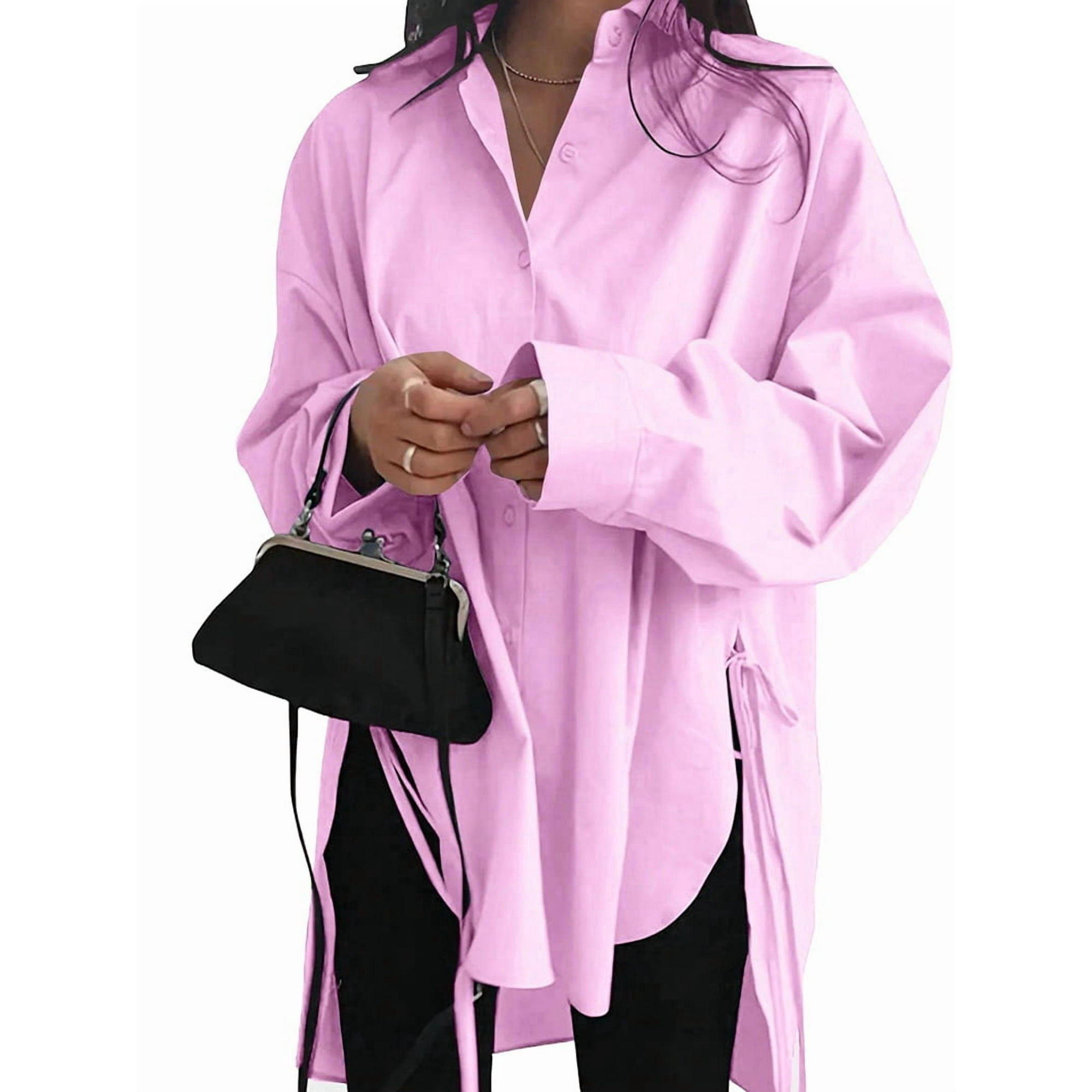Click here for Unbranded Womens Oversized Button Down Shirts Spli... prices