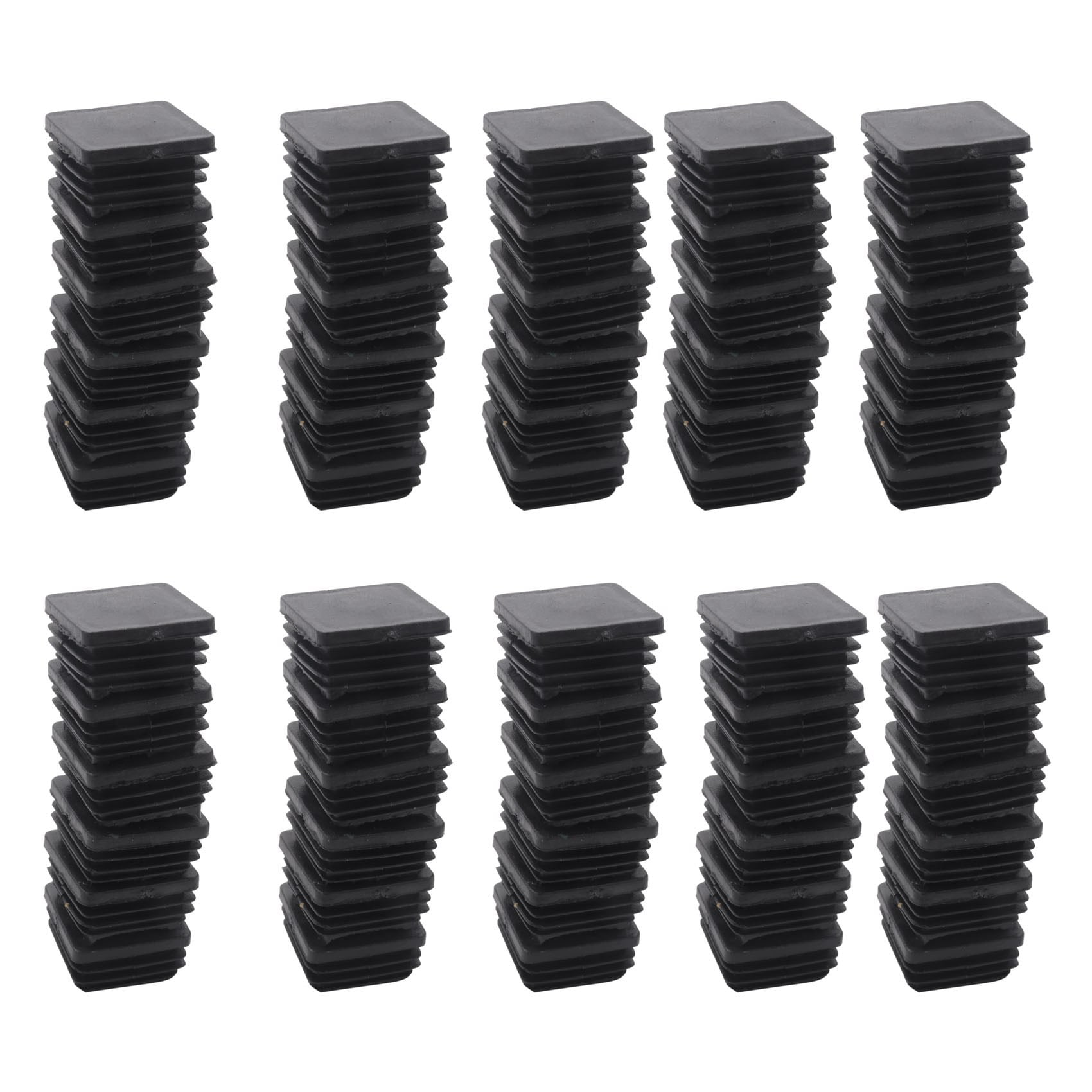 200 Pcs Plastic Square Blanking End Caps Tube Inserts 25mm x 25mm ...