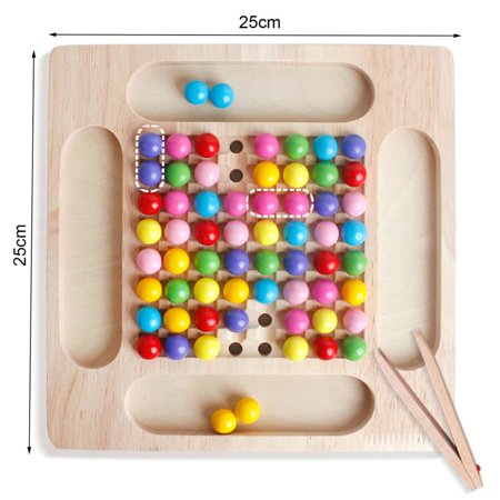Rainbow Fun Wooden Clip Beads Toy beads toy Montessori Puzzle Board ...