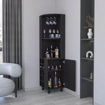 Newboti Furniture Corner Bar Cabinet Unit With Wine Glass Rack And ...