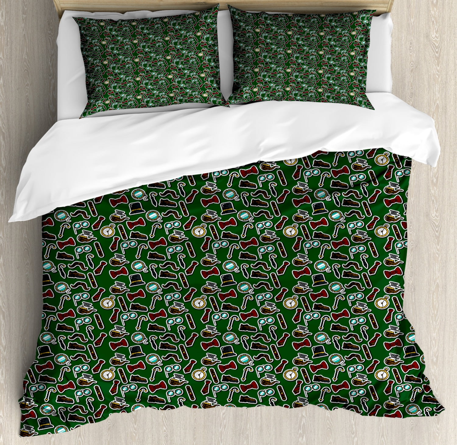 Geek King Size Duvet Cover Set, Colorful Vintage Fashion for Dandy ...