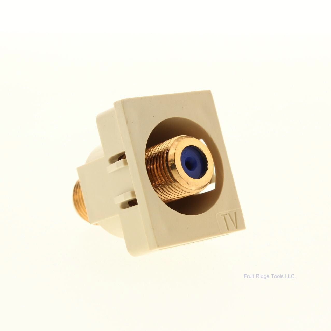 P&S Ivory Recessed Terminal Stamped TV Coxial F-Connector Stamped TV ...