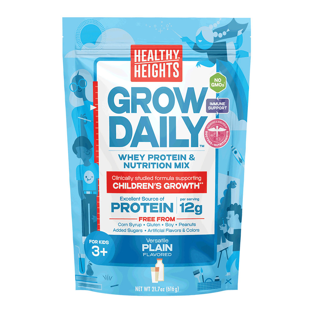 Buy Healthy Heights Grow Daily 3+ Pediatric Shake Mix Powder, Plain ...