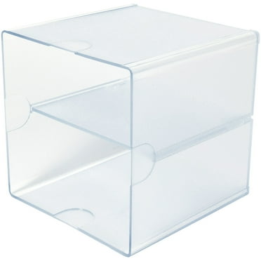 deflecto Desk Cube, with Four Drawers, Clear Plastic, 6 x 7-1/8 x 6 ...