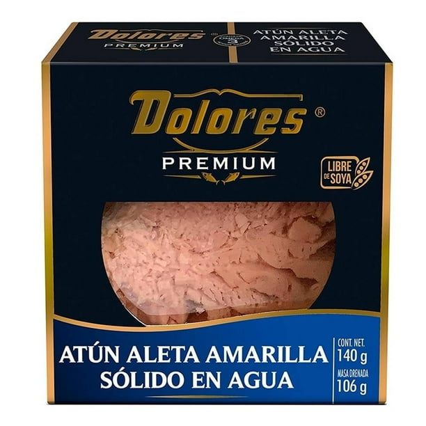 Atún Dolores premium aleta amarilla en agua 140 g | Bodega Aurrera en línea