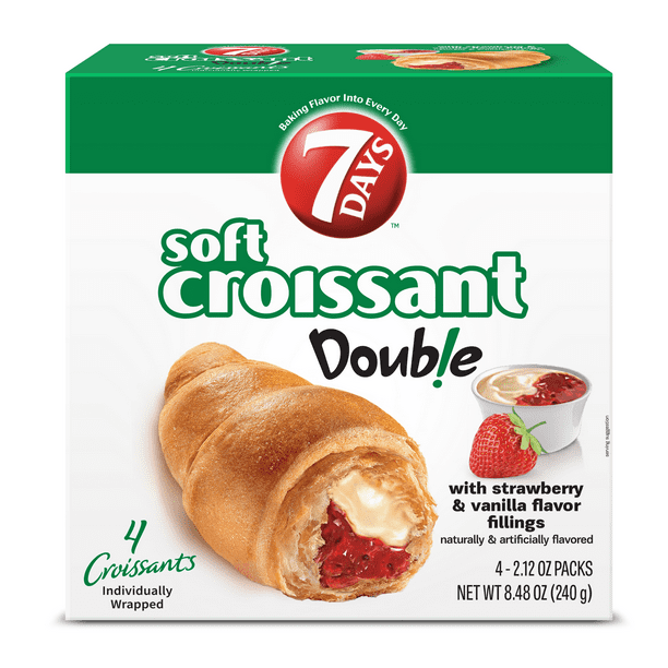 7Days Soft Croissant, Strawberry Vanilla (4 Pack), On The Go Breakfast ...