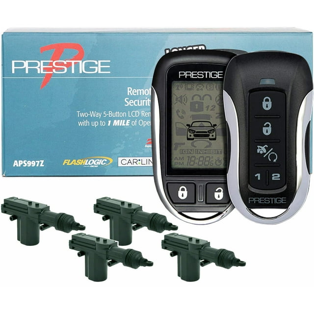 Audiovox Prestige APS997Z 2-Way Car Remote Start & Alarm +4x Universal ...
