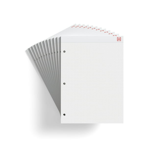TRU RED Notepads, 8.5" x 11.75", Dotted, White, 50 Sheets/Pad, 12 Pads ...