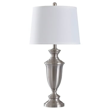 "Possini Euro Design Modern Buffet Table Lamp 32"" Brushed Nickel Metal ...
