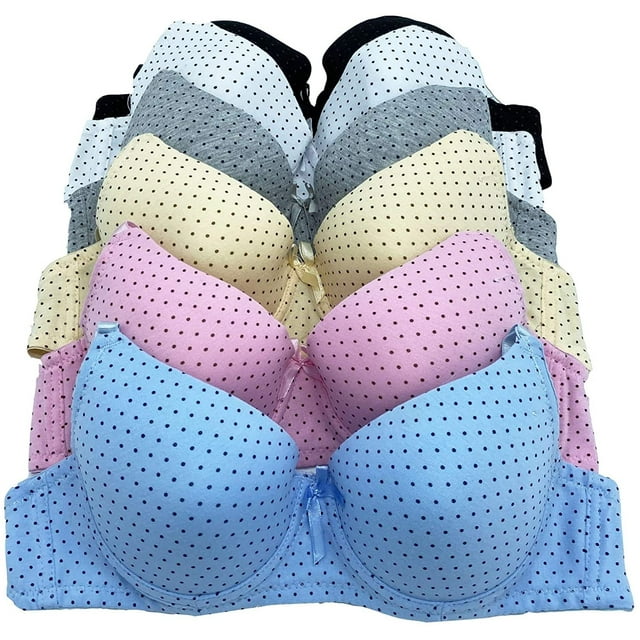 Iheyi 6 Packs Women Full Cup Regular Padded Everyday Wear 30A 32A 34A ...