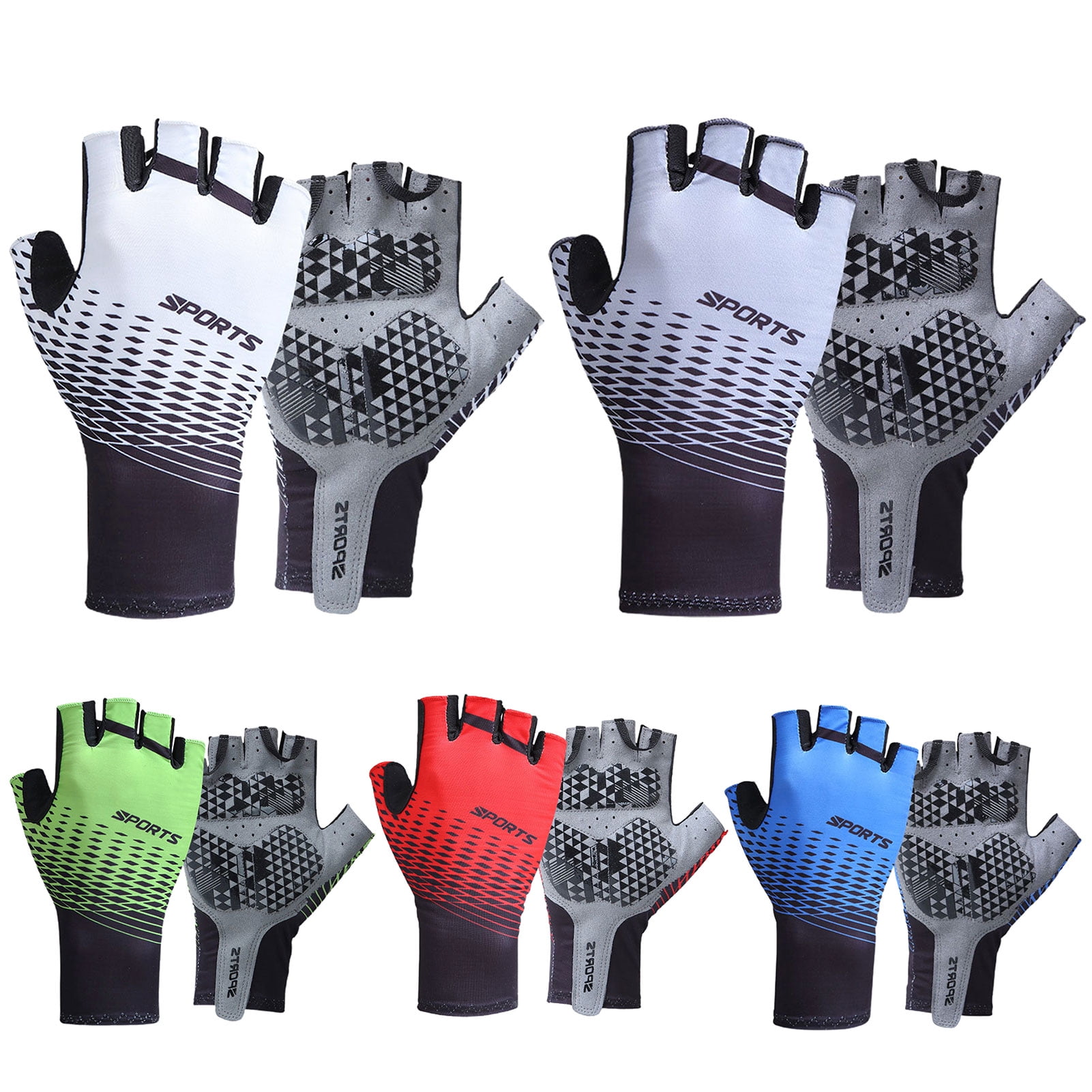 SPRING PARK Men Breathable Workout Exercize Anti-slip Half Finger ...