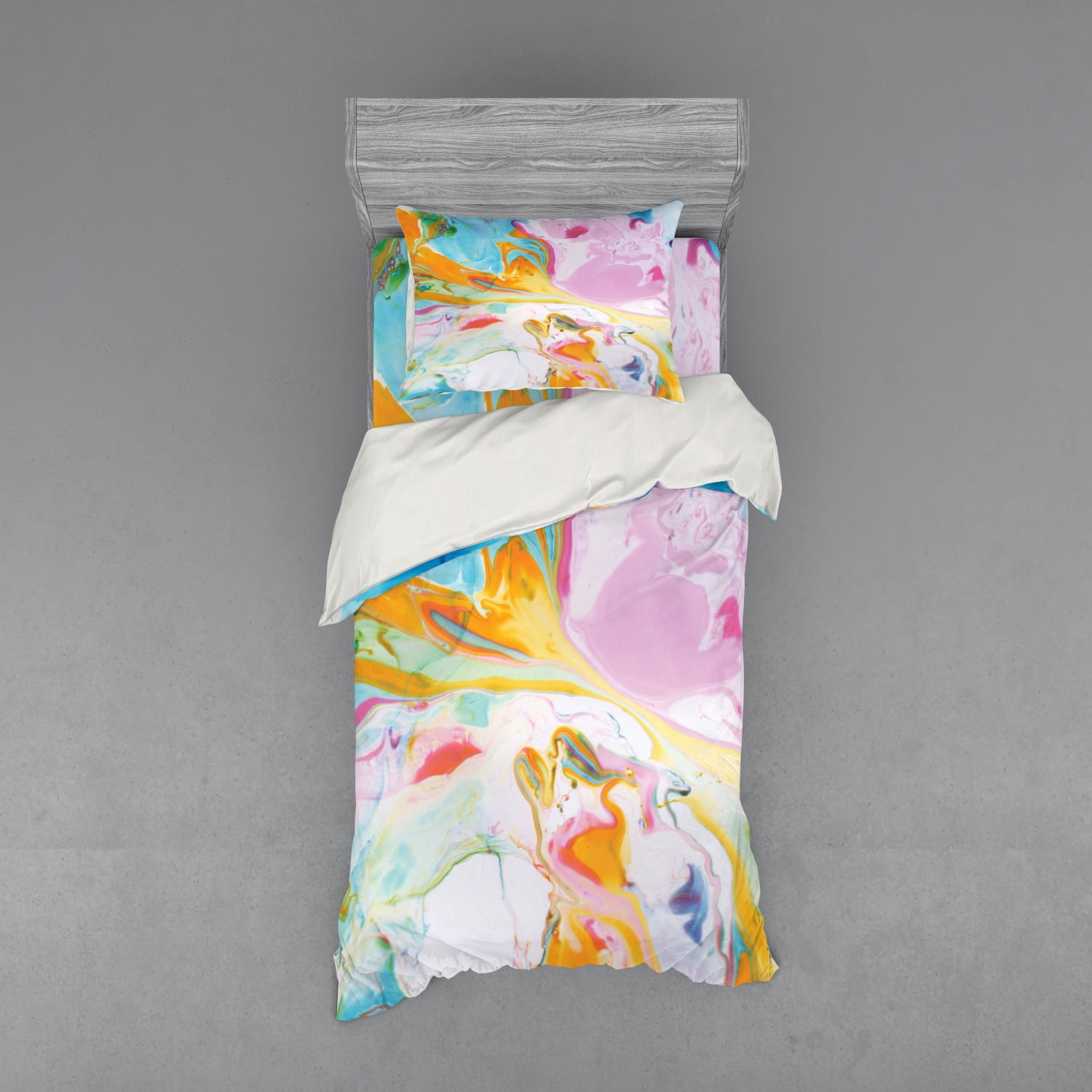 Abstract Duvet Cover Set, Psychedelic Interlace Wavy Formless Splashes ...