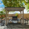 VEIKOUS 8'x5' Wooden Grill Gazebo, Hardtop BBQ Gazebo, Weatherproof ...