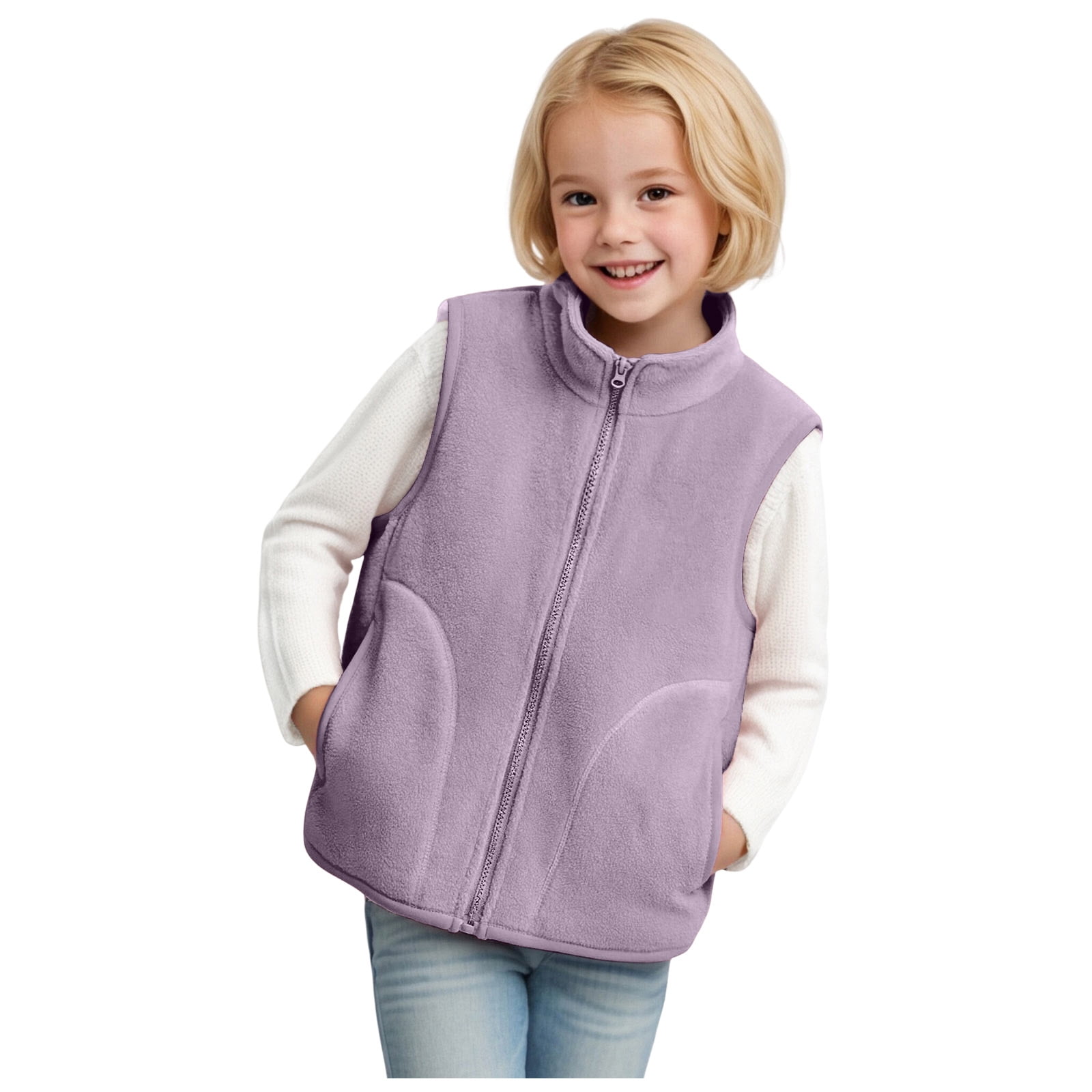 Click here for Splozh Kids Vest Girls Fashion Fleece Kids Vest Fo... prices