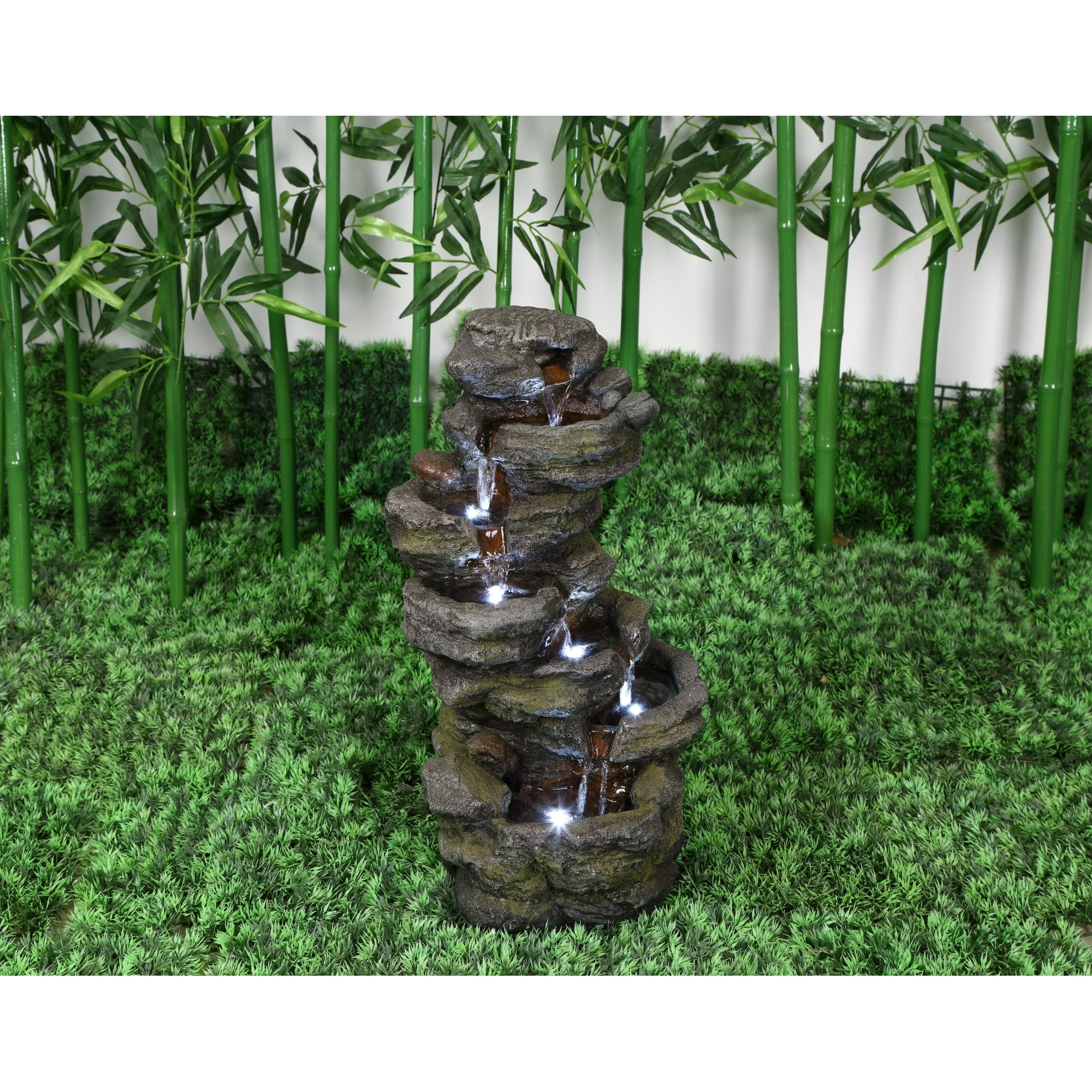 Click here for Hi-Line Gift Multi Level Rock Fountain W/Led prices