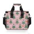 Cute Christmas Trees with Pink Orange Bows Portable Cooler Lunch Box ...