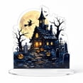 DAMAI Halloween Acrylic Stand Up Figurines, Gothic Witch House Desk ...