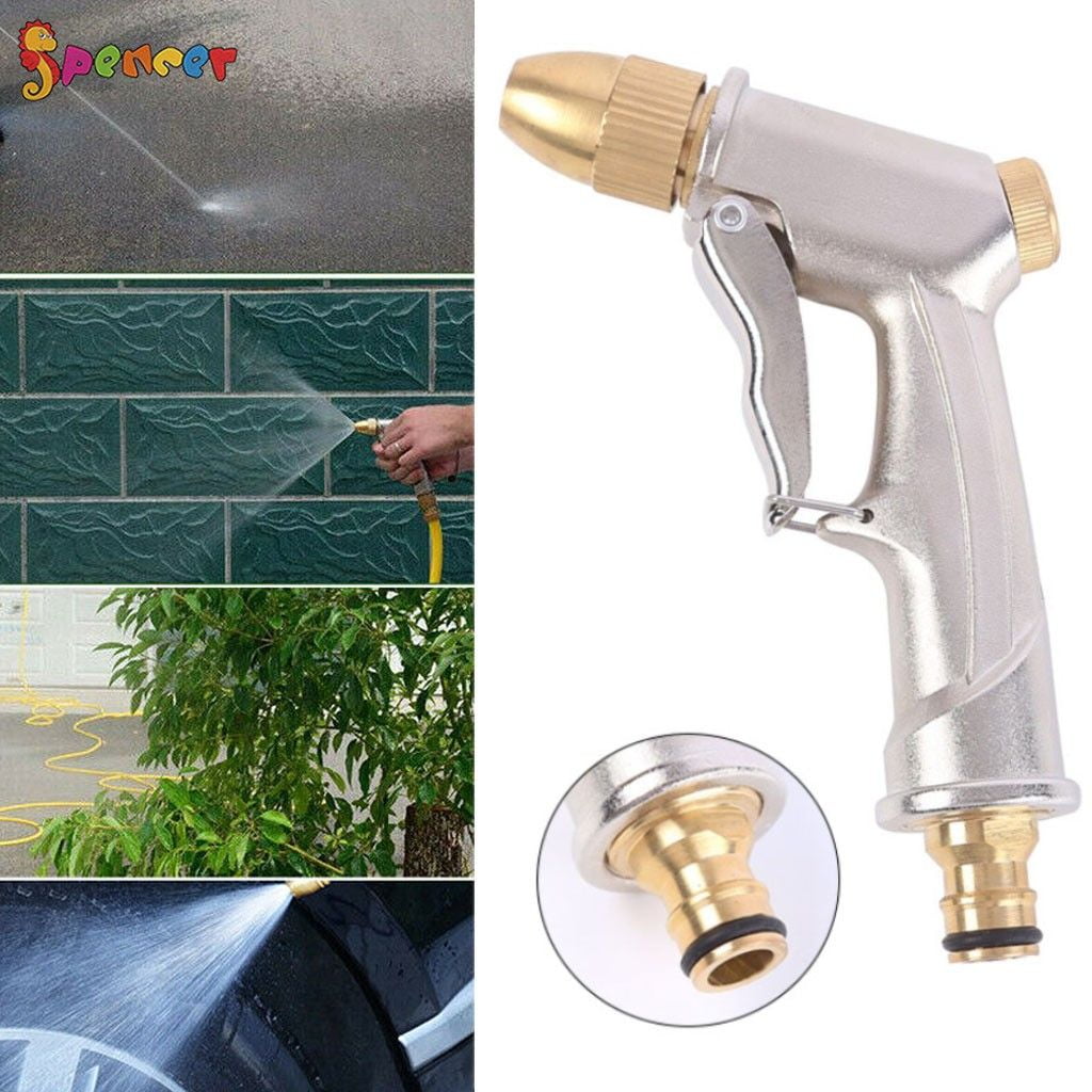 SPENCER Garden High Pressure Hose Nozzle Water Spray Gun Metal Handheld ...