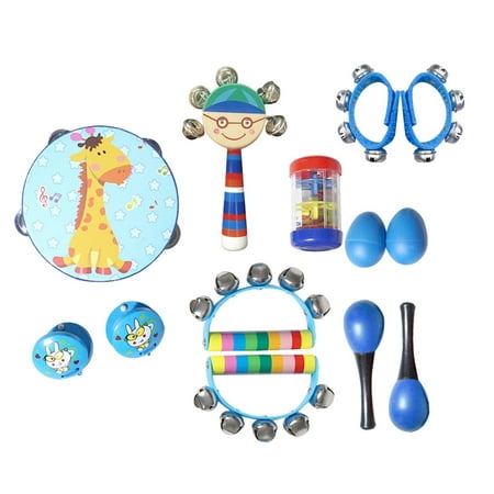 13 Pieces Montessori Percussion Instrument Maracas Small Wrist Bell ...